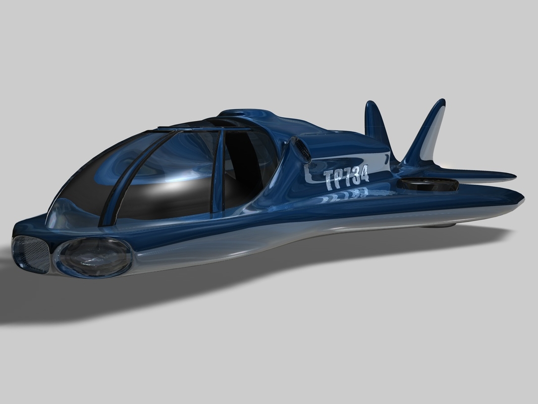 futuristic personal jet c4d