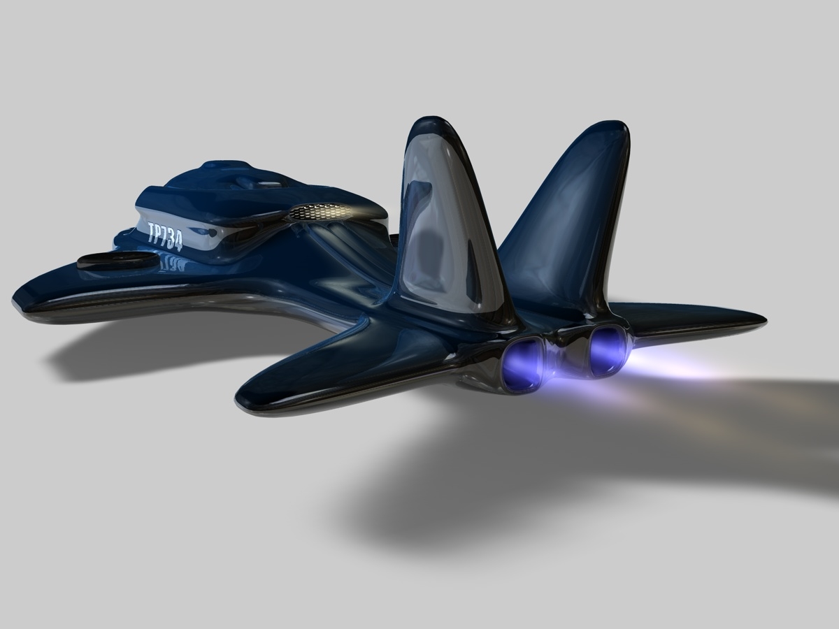 futuristic personal jet c4d