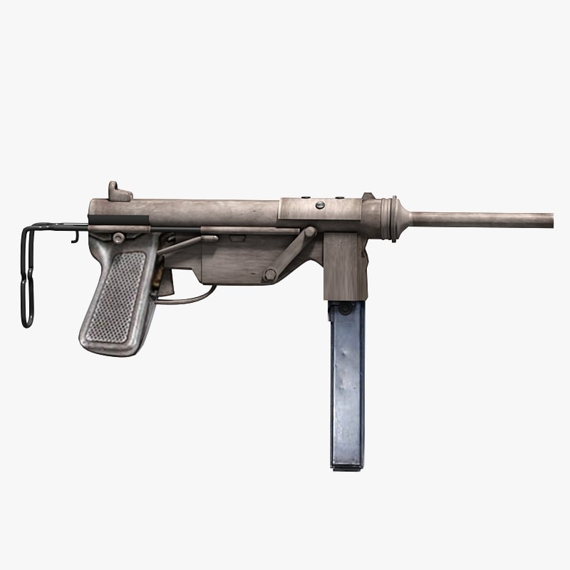 3d model m3 submachine gun pistol