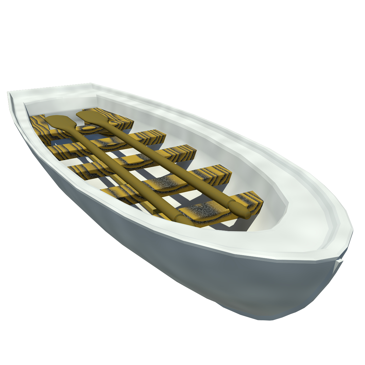 3d small row boat model