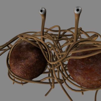 flying spaghetti monster 3d model