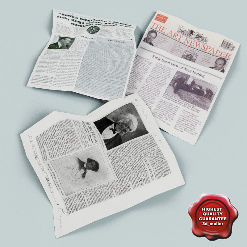 newspapers modelled 3d model