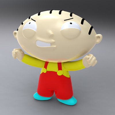 characters stewie griffin family guy 3d model