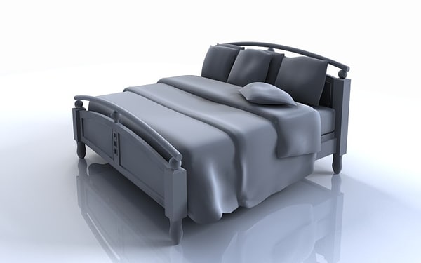 3d modern king bed
