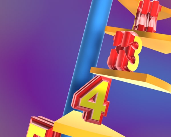 3d count numbers animation