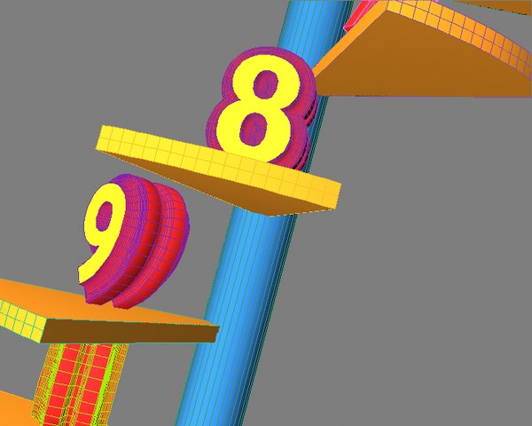 3d count numbers animation