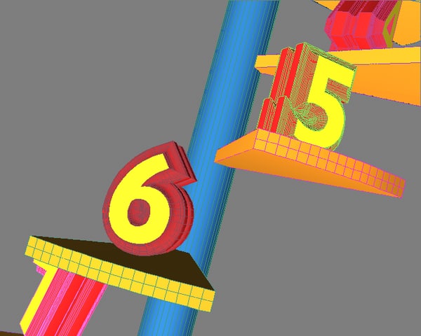3d count numbers animation