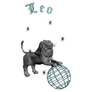 3d model of leo zodiac sign