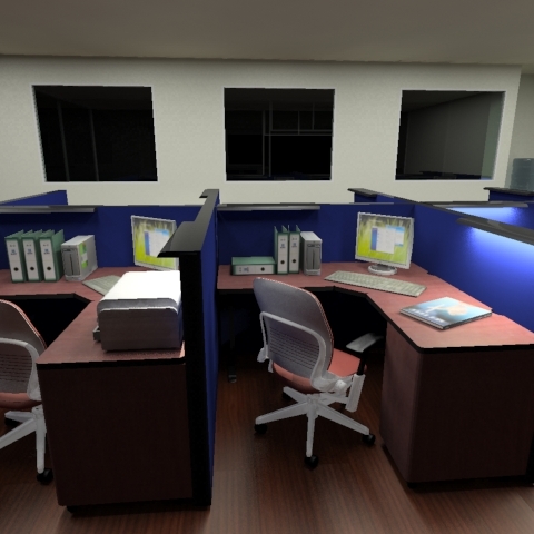 office space cubicles 3d model