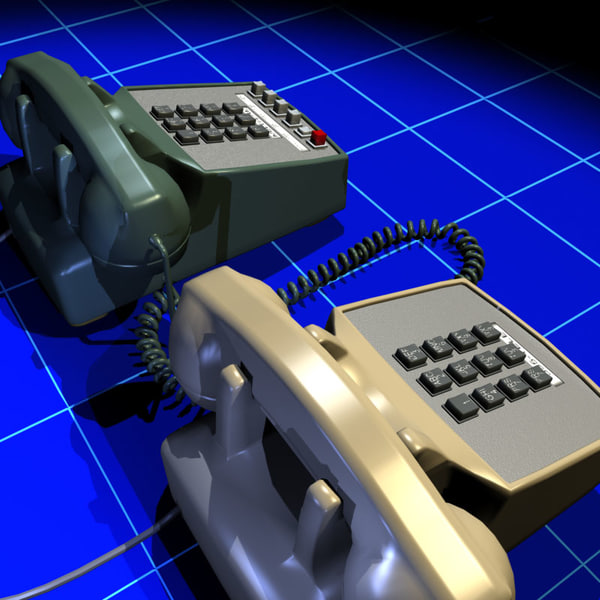 touchtone phone vintage 01 3d model