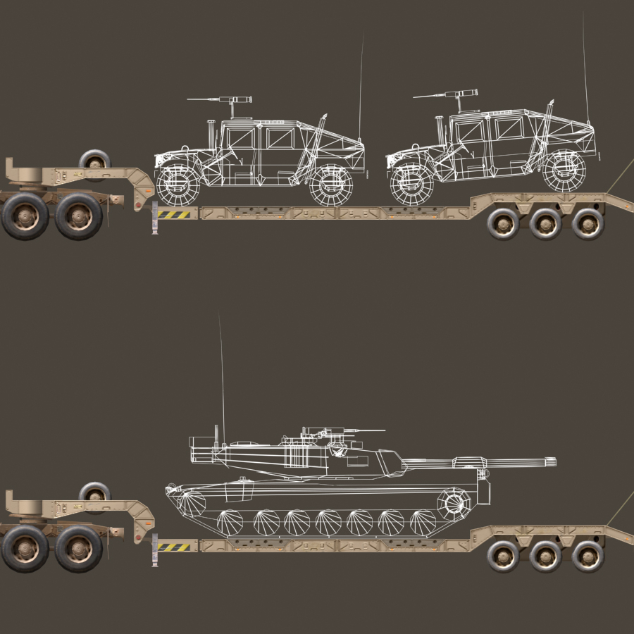 3ds military truck-low loader trucks