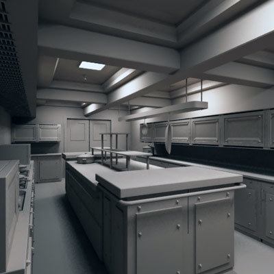 3d restaurant kitchen model