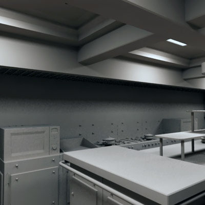 3d restaurant kitchen model