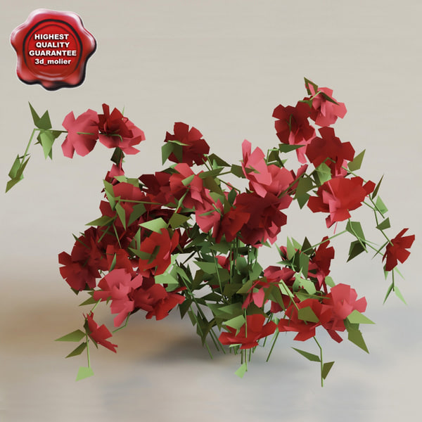 modelo 3d Low-poly Bush & Flowers V3 - TurboSquid 413605