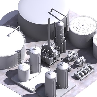 3d oil refinery model