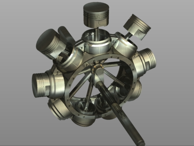 3d gnome rotary engine