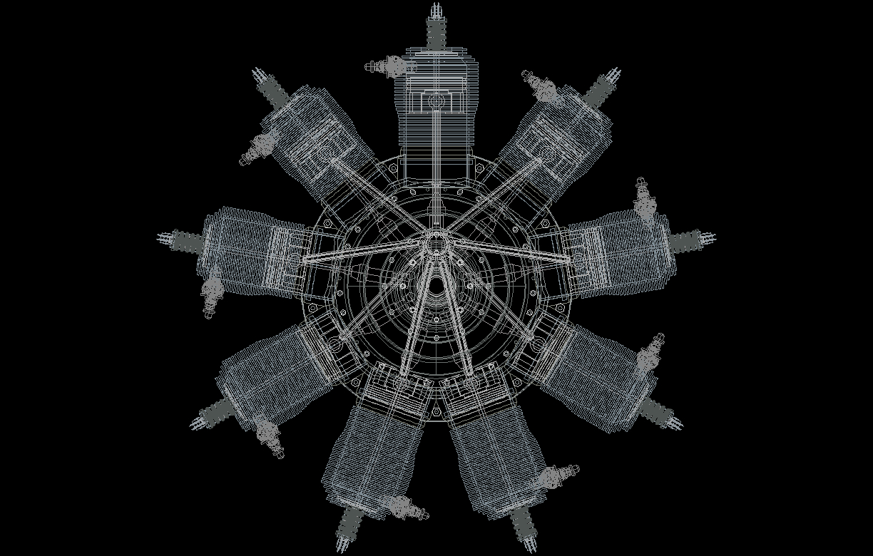 3d gnome rotary engine