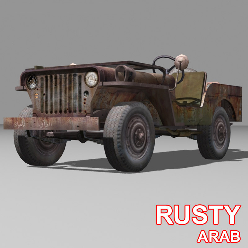 3d model rusty suv arab jeep willys