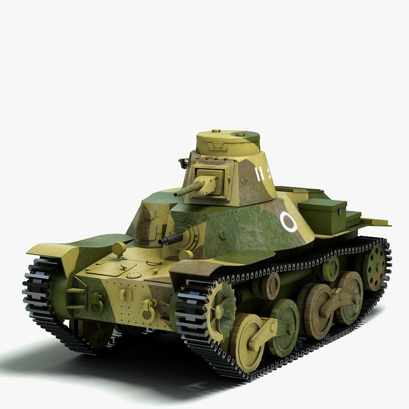 3d model japanese light tank ha