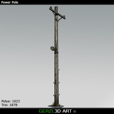 3d power pole model