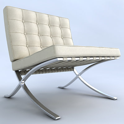 barcelona chair stool 3d model