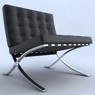 barcelona chair stool 3d model