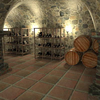 3d cellar bottles