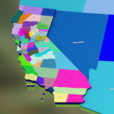 3d model usa california counties