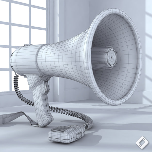 3d model megaphone phone