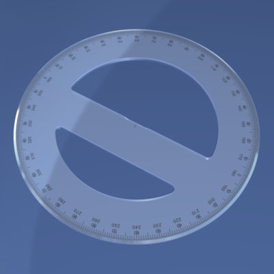 3d 360-degree protractor model