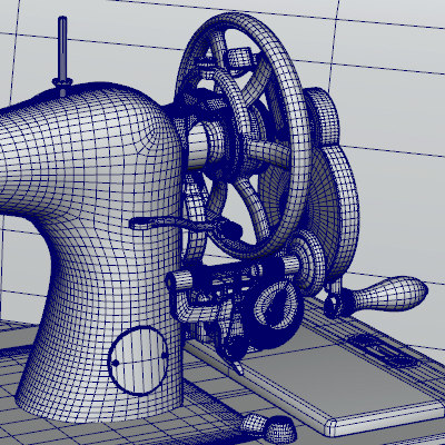 3d old sewing machine model