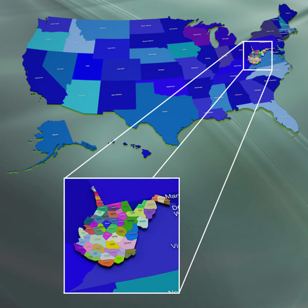 United States Map 3D Models for Download | TurboSquid