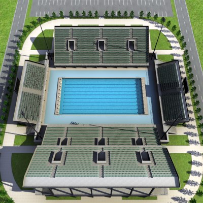outdoor olympic swimming pool obj