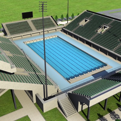 outdoor olympic swimming pool obj