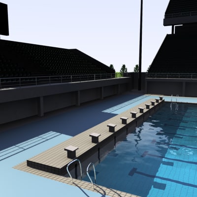 outdoor olympic swimming pool obj