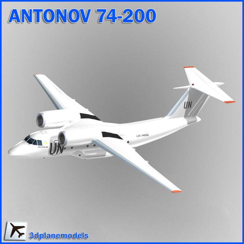 antonov aircraft united nations 3d model