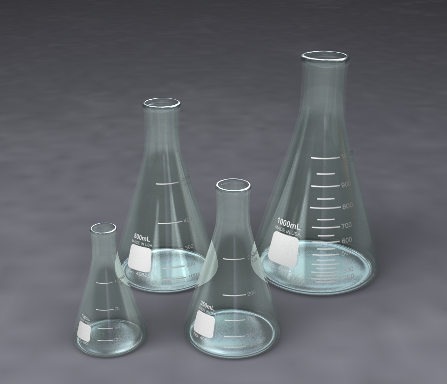 erlenmeyer flasks - 100ml 3d model