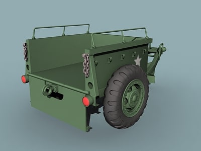 3d wwii m10 ammo trailer