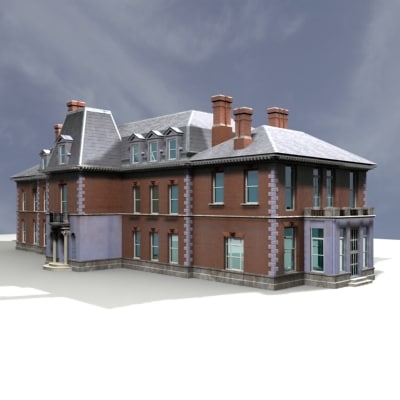 georgian mansion 3d model