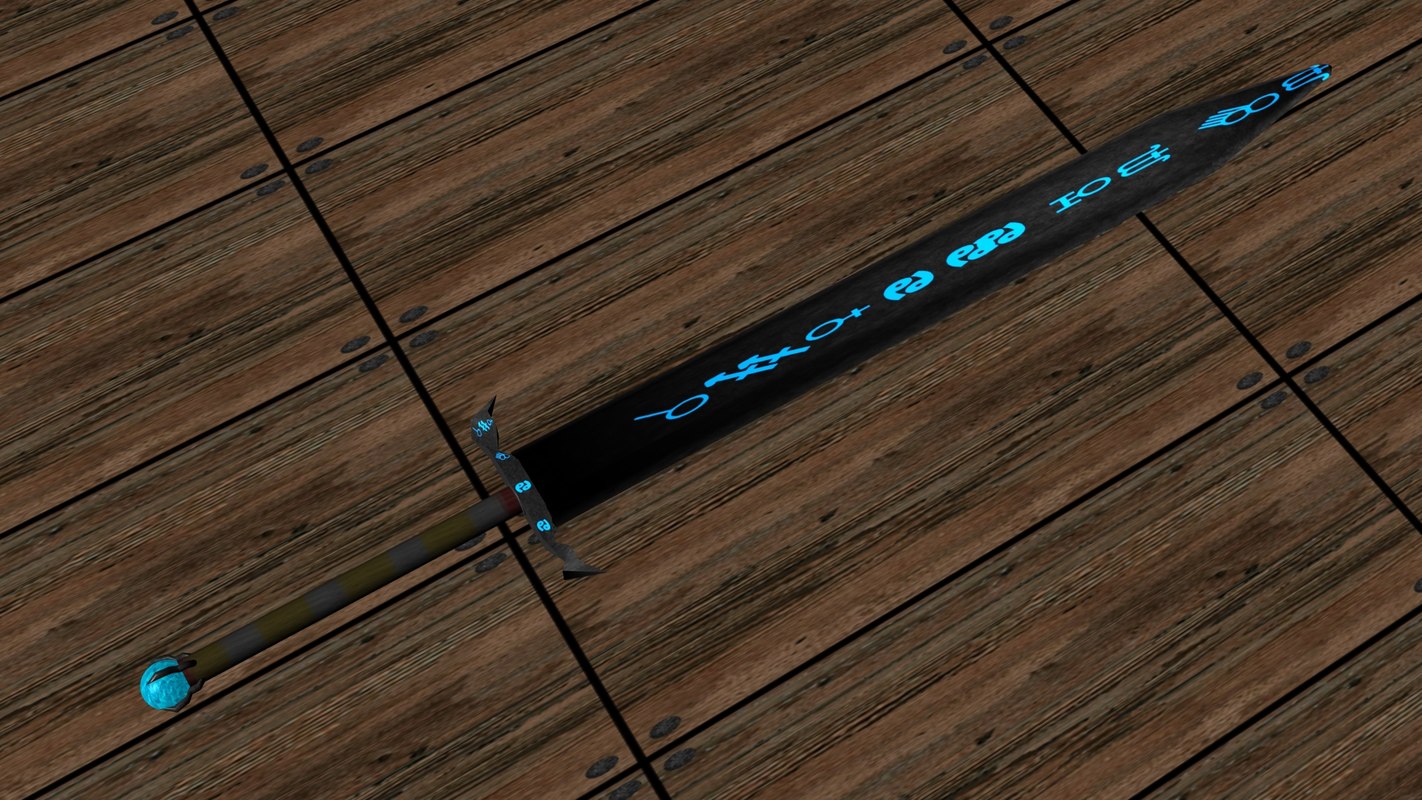runed sword 3d model
