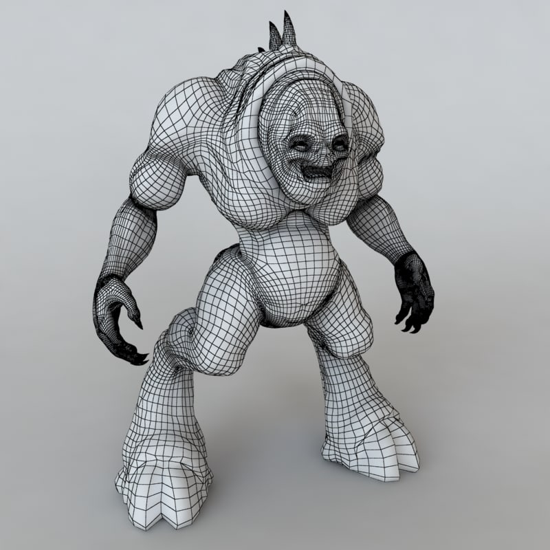 3d model monster rigged