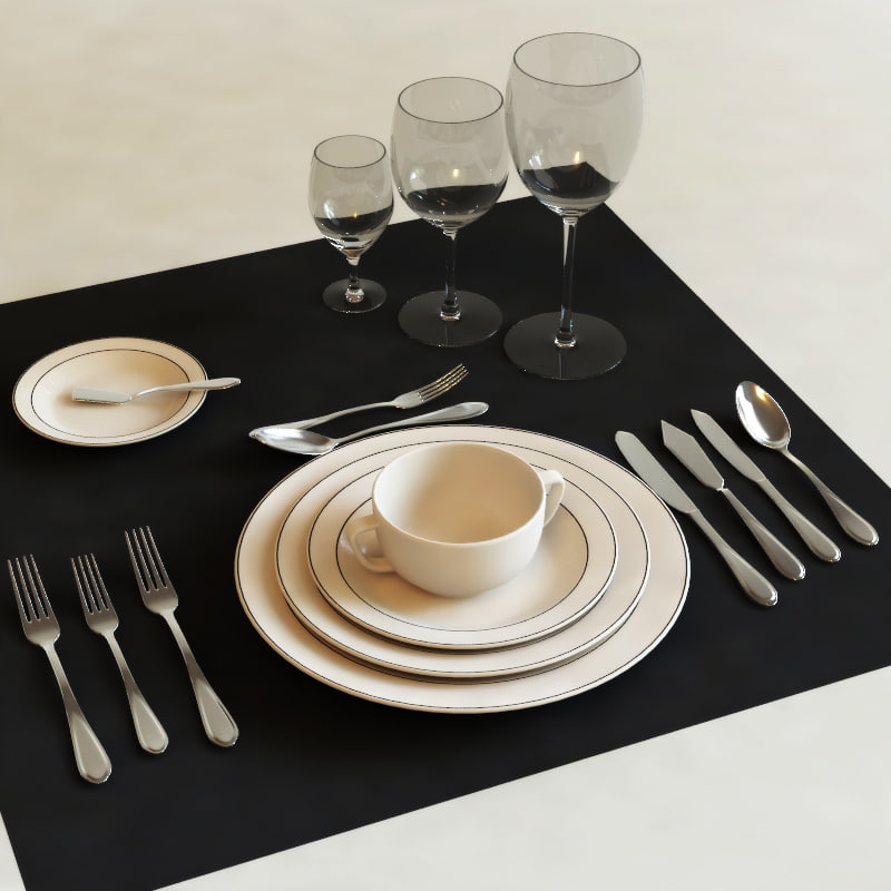 3d model dinner set