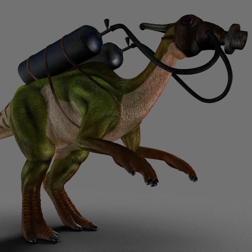3d dinosaur gas mask model