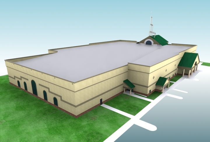 3d church building model