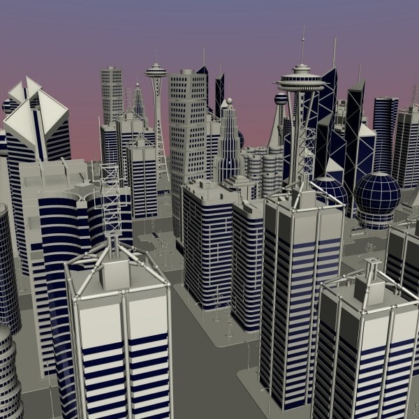 modern city 3d model