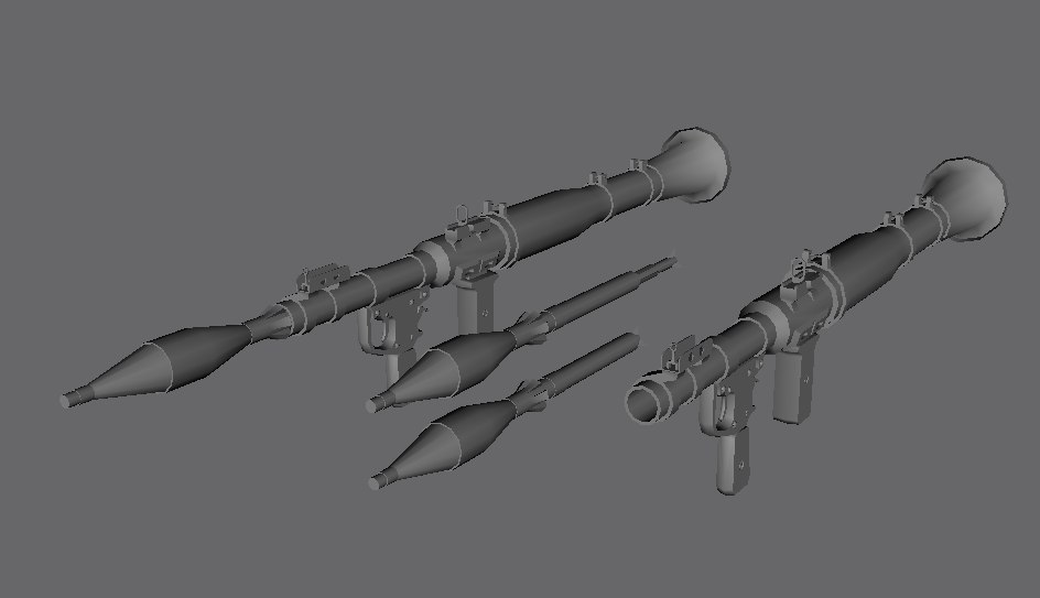 rpg rockets 3d model