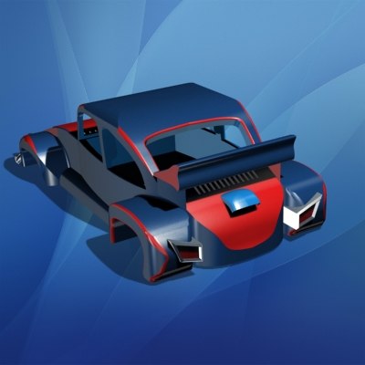 toy car body 3d obj