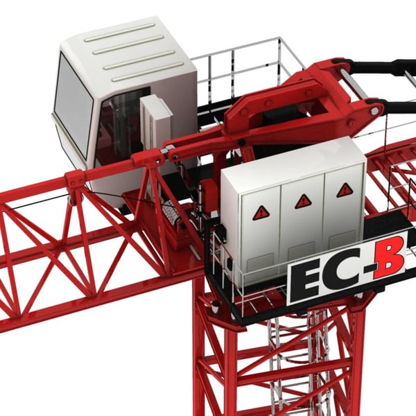 3d model rigged construction tower crane