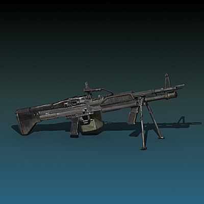 3d mk-43 mod 0 machine gun model