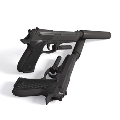 3d m9 pistol model
